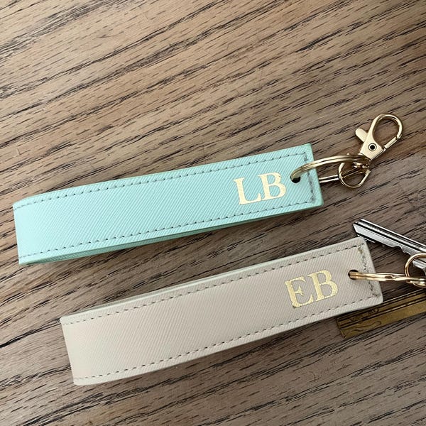 Personalised Wristlet Keyring Personalised Gift Keychain Initials New ...