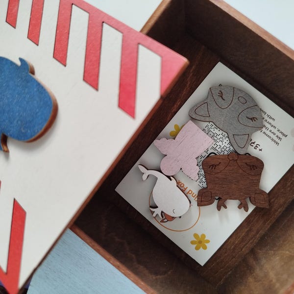 Wooden Scissor Case, Storage Box for Scissors, Scissor Holder Raccoon ...