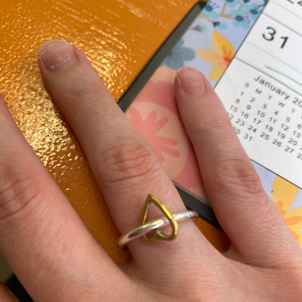 Sterling Silver Heart Dangle Charm Ring Love Ring for Her Silver ...