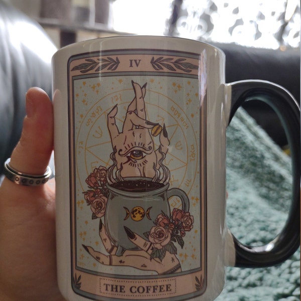 Tarot Card Mug, Occult Tarot Card Coffee Mug, the Coffee Tarot Mug ...