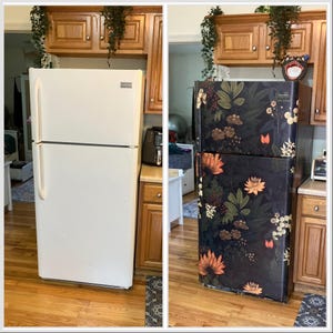 3D White Fridge Wrap Geometric Refrigerator Wrap Vinyl Side by Side Top ...