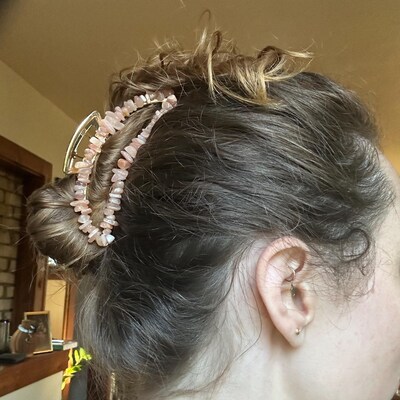 Crystal Hair Claw Clips Crystal Chips Rose Quartz Amethyst Apatite ...