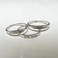 14k Gold Custom Name Ring,personalized Ring,stacking Rings,initial Ring ...