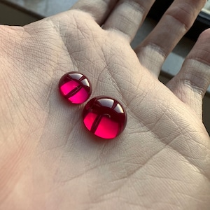 Ruby Round Cabochon Blood-red Smooth Polished Surface Flat Back ...