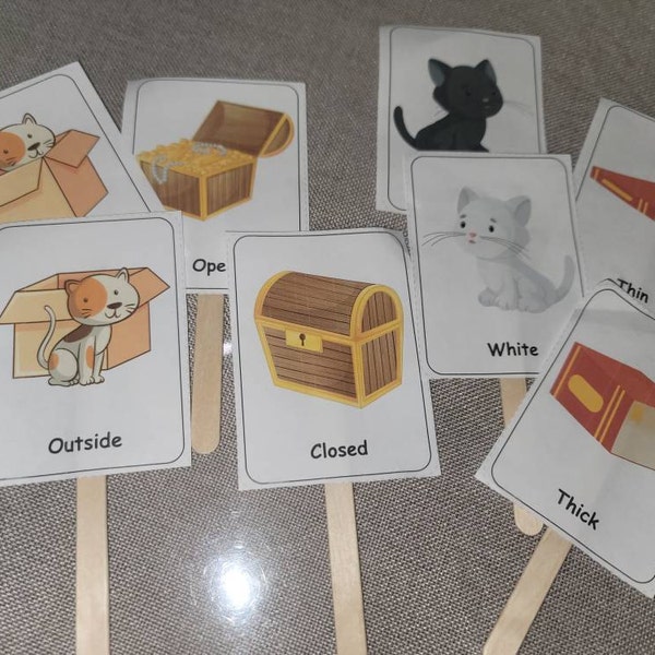 Opposites Matching Flashcards, Printable Activity, Pairing Cards ...