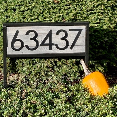 House Number Stake for Yard Reclaimed Wood House Number Sign for Garden ...