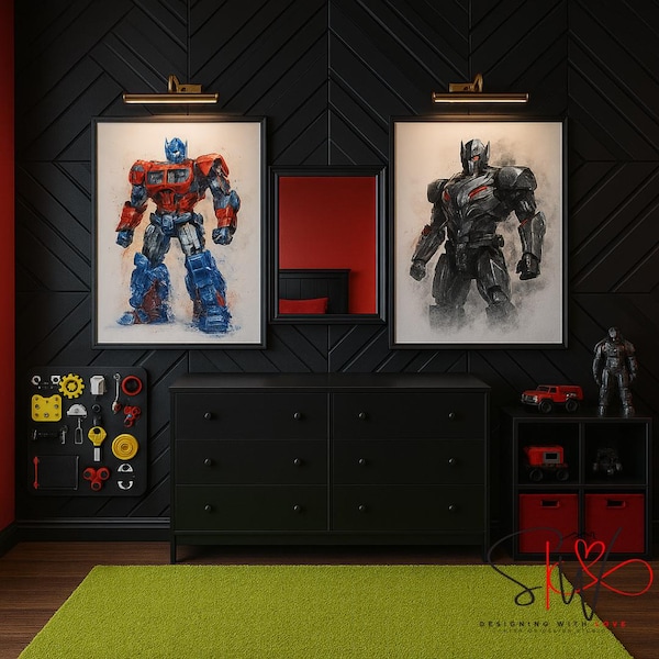 Transformers Prints, Set of 3 Watercolor Posters, Digital Download ...