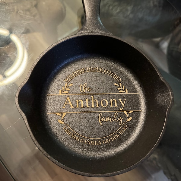 Personalized 6.5 In. Cast Iron Skillet Laser Engraved Cast Iron Skillet ...