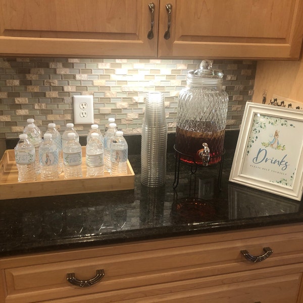 Peter Rabbit Water Bottle Labels, Bunny Birthday Decorations, Boy ...