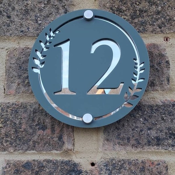 Modern Round Door Number Sign, House Number Plaque - Etsy