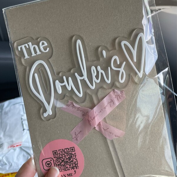 Acrylic Couple 'wedding' Cake Topper Double Layer - Etsy