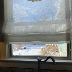 Relaxed Linen Shade, Sheer Roman Shade Utopia Natural, 100% Sheer Linen ...