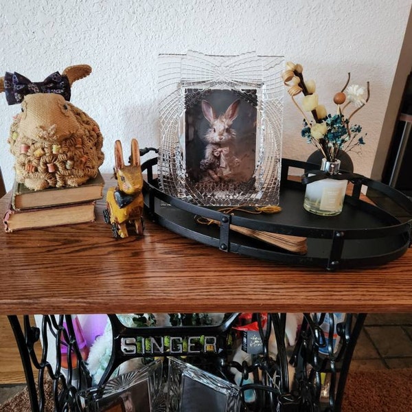 Victorian White Rabbit Painting, Emily Bunny Vintage Portrait ...