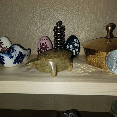 Carved 18 Corner Shelf Unit Deer Elk Ornate Natural Oak Vintage Wall ...