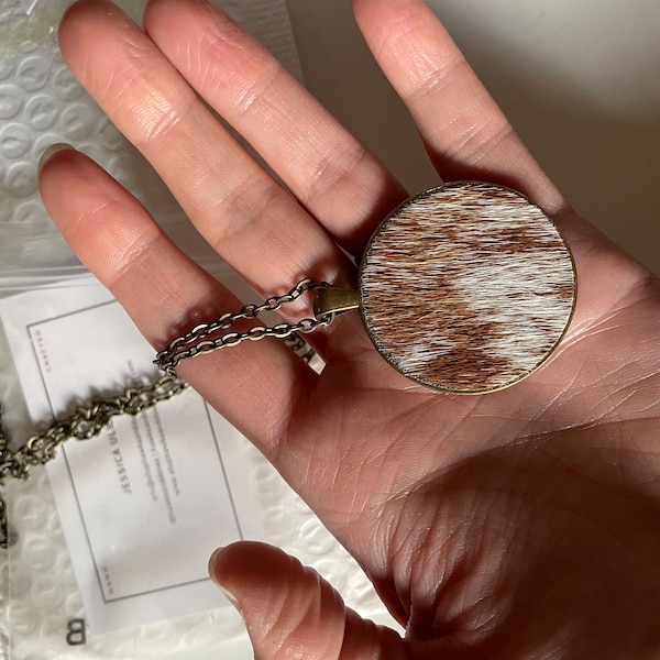 Cowhide Necklace | Cowhide Jewelry | Ready to Ship Handmade in North ...