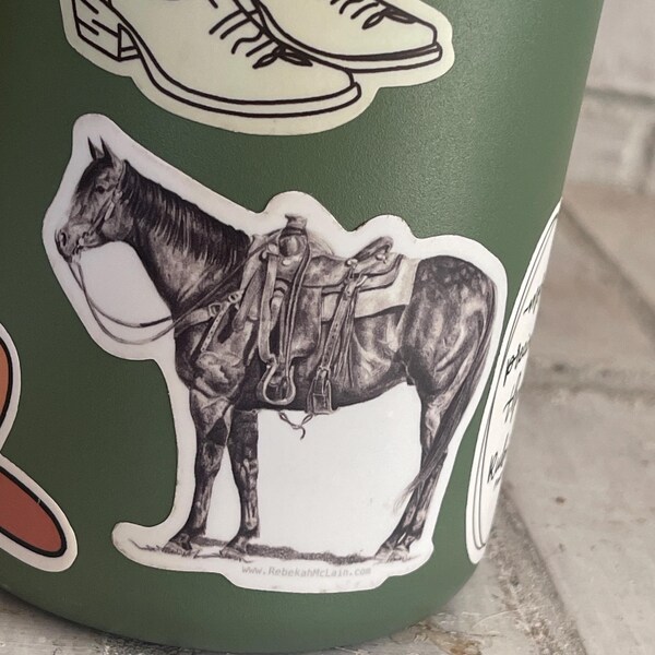 Cowboy Sticker | Western Sticker | Ranch Horse Art | Gift for the ...