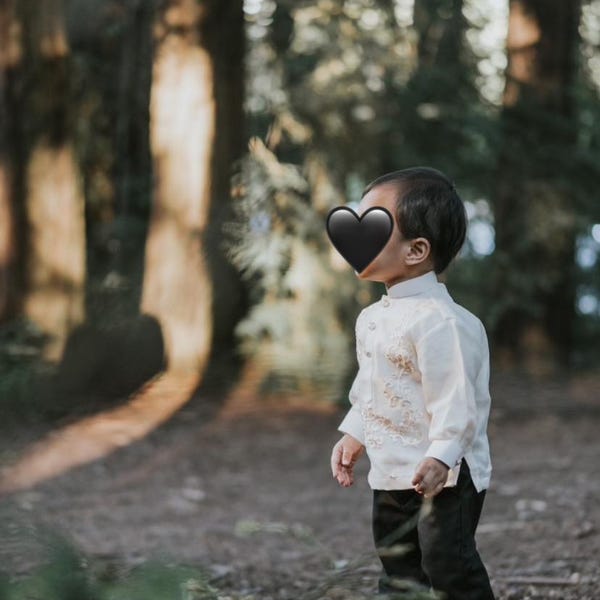 FILIPINIANA Jusi Fabric Hand Painted BISHOP SLEEVE Jacket Barong ...