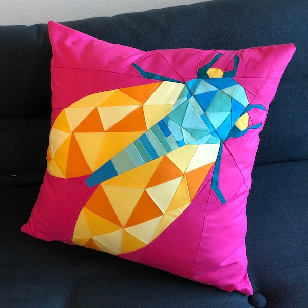 Geometric Cicada Insect Foundation Paper Pieced Quilt Pattern Block ...