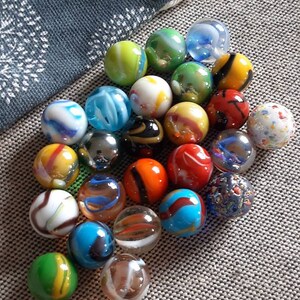 Collection of 6 X Hand Made confetti Glass Marbles 25MM - Etsy