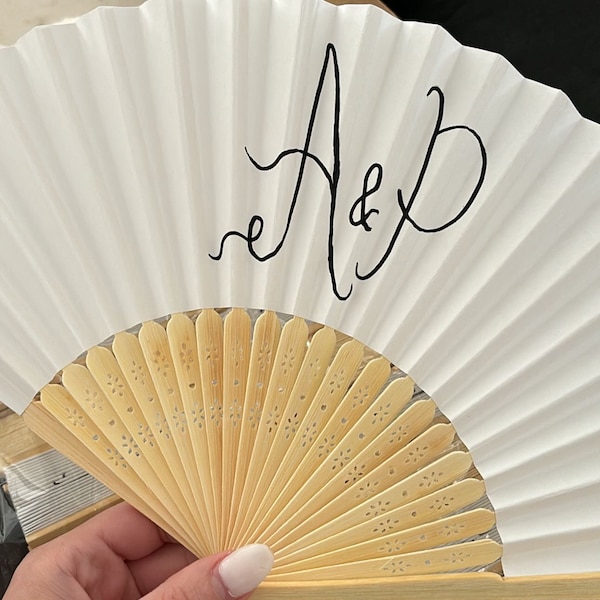 Personalised Paper Fans With Hand Lettering - Etsy