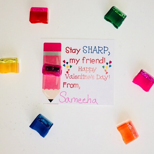 Printable Valentine, Pencil Sharpener, Elementary School Valentine ...