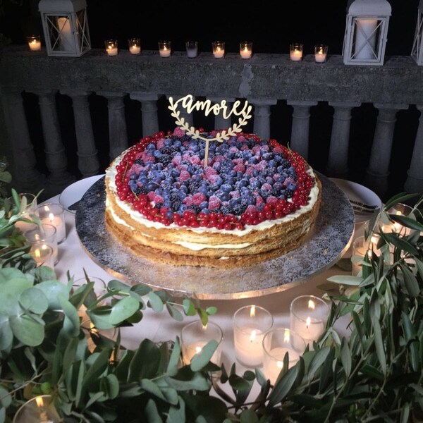 Amore Wedding Cake Topper | Modern Calligraphy | 6.0" Inches | Unique ...