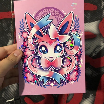 Eeveelution Pokemon Sparkle Art Print Set 5x7 Print - Etsy