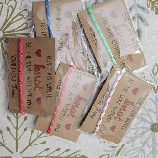 Knot Valentines, PRINTED Friendship Bracelet Valentine's Day Cards for ...