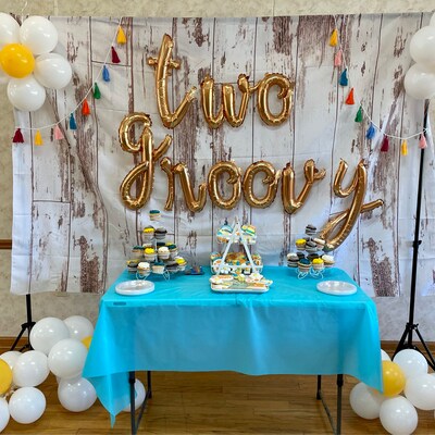 Two Groovy Balloon, Two Groovy Banner, Two Groovy Birthday, Groovy ...