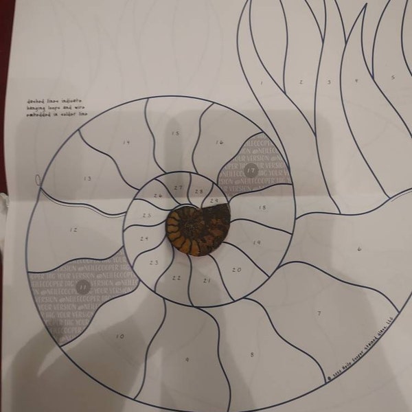 Paper Pattern and Tutorial - Stained Glass - Ammonite Fossil - Option ...