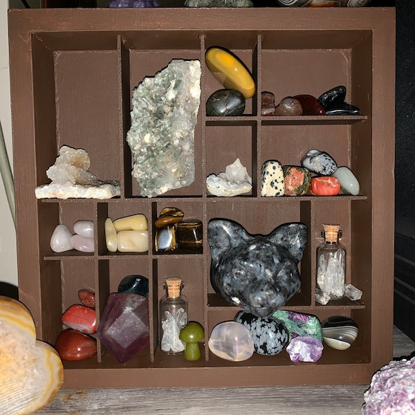 Wooden Curiosity Cabinet Printer Tray Letterbox Display, Rock Display ...