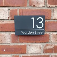 Modern Contemporary Property Number Door Sign Plaque Anthracite Gray ...