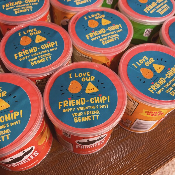 Chip Valentine Sticker Classroom Valentine Sticker School Valentine Non ...