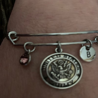US Army Mom Jewelry, United States Army Gift, Army Charm Bangle ...