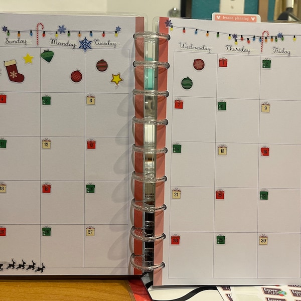 December Bullet Journal Sticker Sheet - Basics Christmas Holiday Themed ...