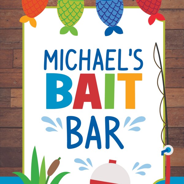 Catch of the Day Sign, Fishing Table Sign, Fishing Party Food Sign ...