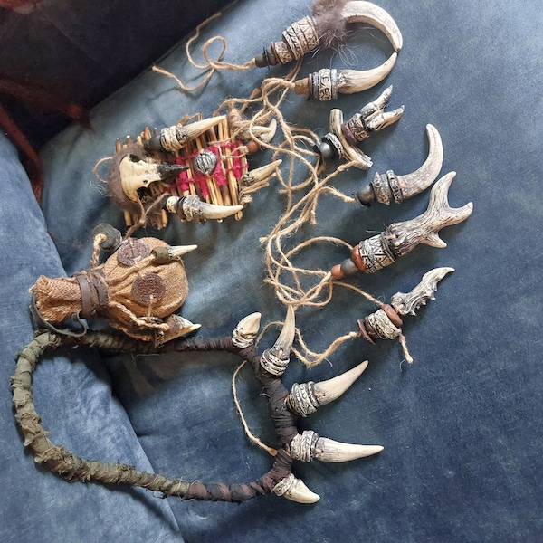 Dark Druid Owl Skull Mask | Bone & Fang LARP Headdress | Witchcraft ...