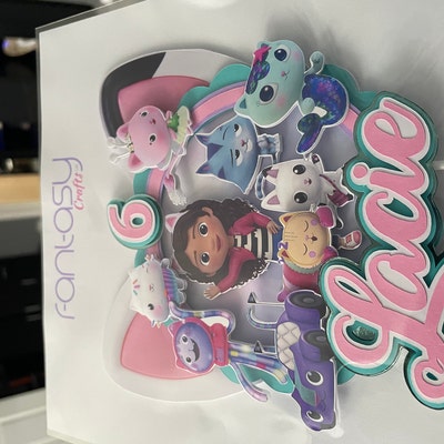 Personalised Gabby Dollhouse Cake Topper 3D With Name and Age - Etsy UK