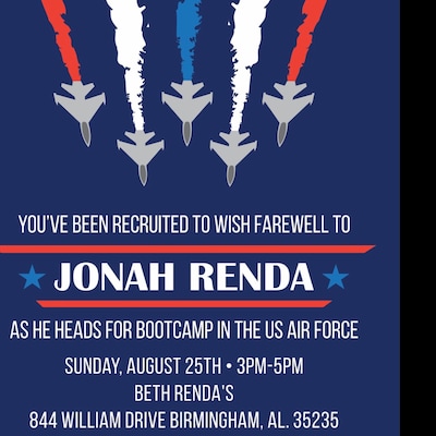 Air Force Invitation Going Away Military Invitation Army Retirement ...
