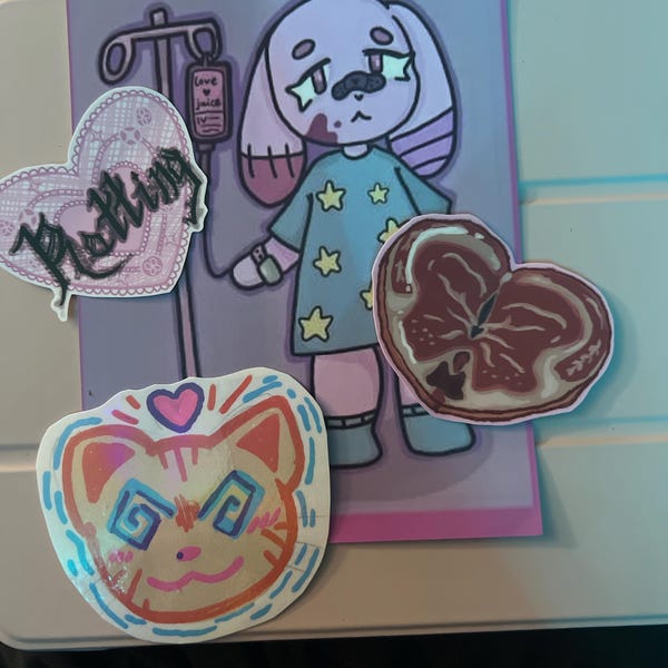 Tama Angel Vinyl Sticker ~ Creepy Cute Weirdcore Stationery - Etsy