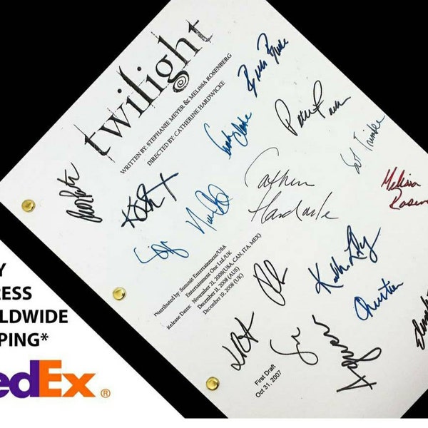 Twilight Film Movie Script Screenplay With Signatures, Autographs ...