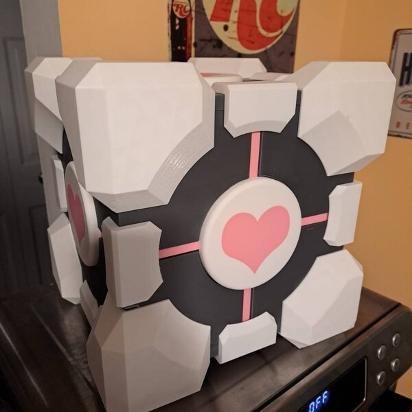 Portal Companion Cube Box | 3D Printed Weighted Companion Cube Storage ...