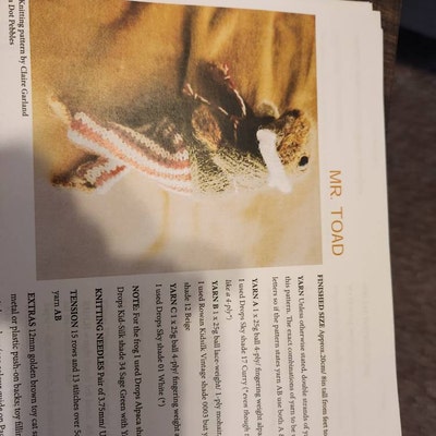 MR. TOAD Knitting Pattern - Etsy