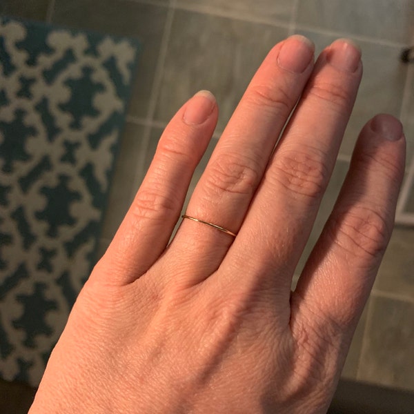 14k Solid Gold Stacking Ring - Etsy