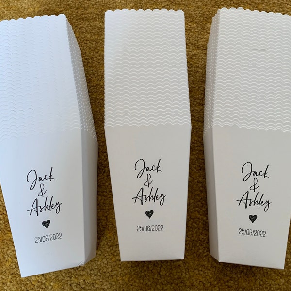 Wedding Favor Popcorn Box - Wedding Popcorn Box - Personalized Wedding ...