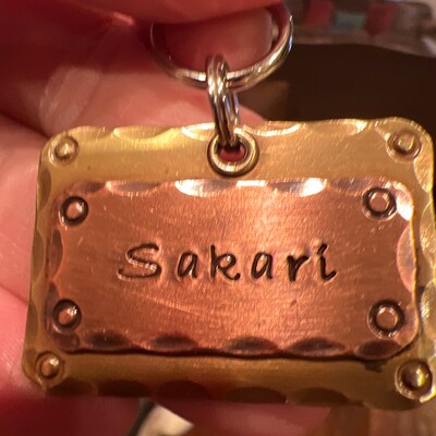 Large Dog Tag Personalized Pet ID Tag With Hand Stamped and Engraved ...