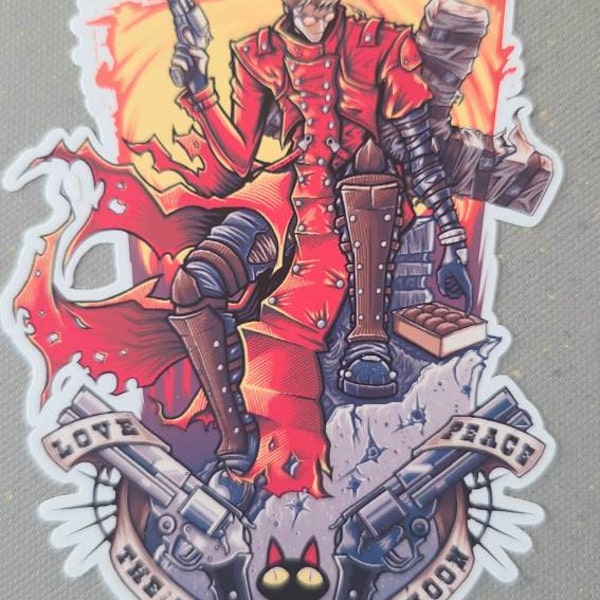Trigun, Vash the Stampede, Anime Sticker, Vinyl Sticker, Individual Die ...