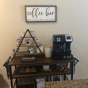 Coffee Sign Coffee Bar Brewed Fresh Daily Self Serve Sign Wood Sign ...
