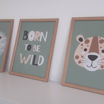 Set of 3 Boho Safari Line Art Children's Bedroom Nursery - Etsy