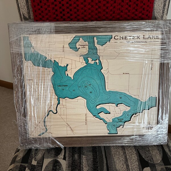 Personalized Wood Lake Map, Custom Wood Map, Lake House Decor, Father's ...